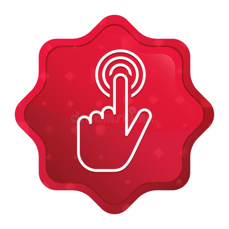Hand Cursor Click Icon Misty Rose Red Starburst Sticker Button Stock ...