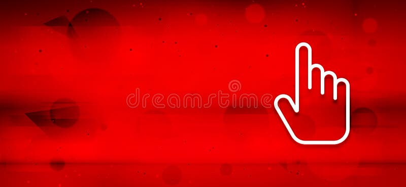 Hand Cursor Click Icon Motion Art Abstract Red Banner Illustration ...