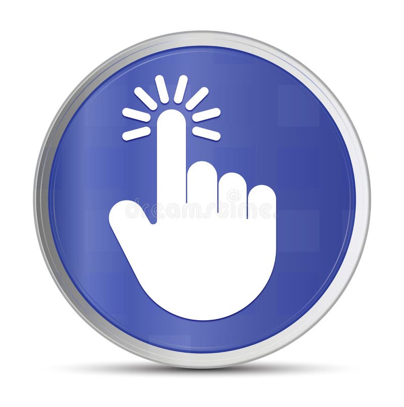 Hand Cursor Click Icon Prime Blue Round Button Vector Illustration ...
