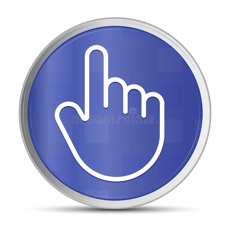 Hand Cursor Click Icon Prime Blue Round Button Vector Illustration ...