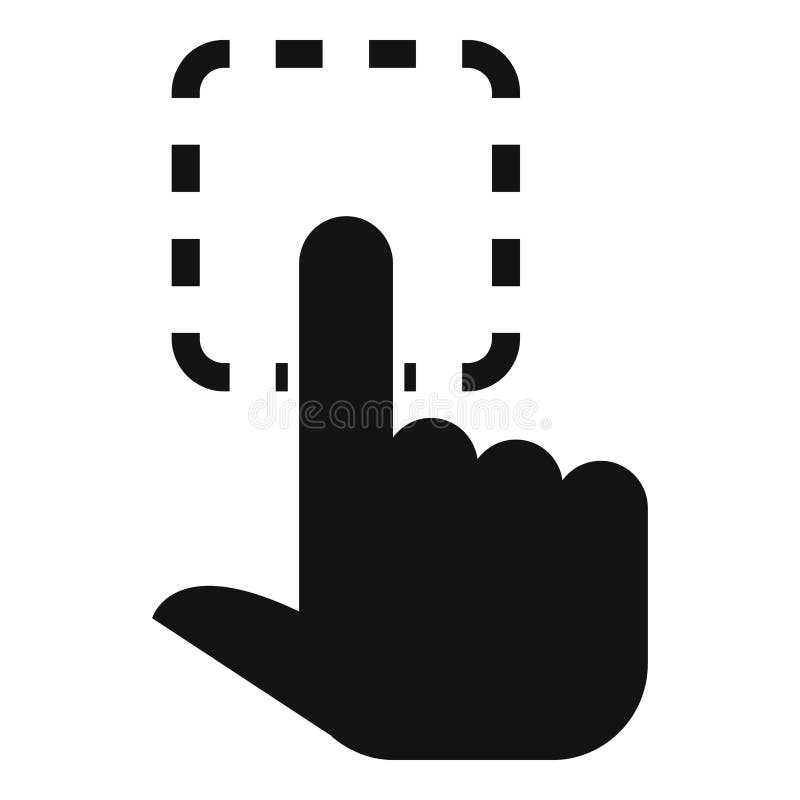 Black Vector Illustration of a Finger Pointing and Clicking on an ...