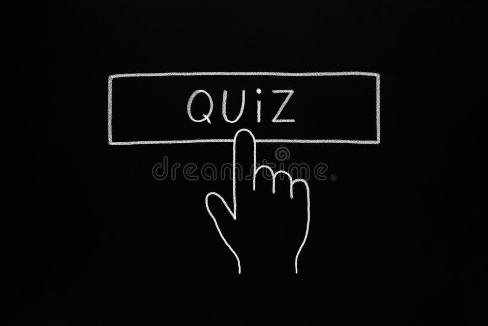 Hand Cursor Clicking Quiz Button Stock Illustration - Illustration of ...