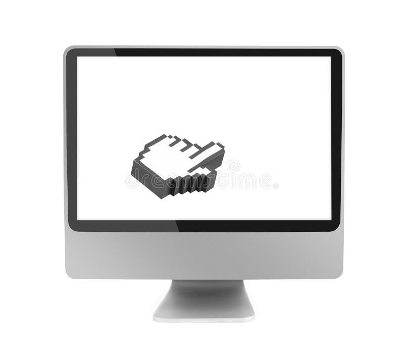Hand cursor in a computer stock photo. Image of white - 29206488