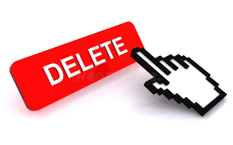 Cursor and Delete button stock illustration. Illustration of trash ...