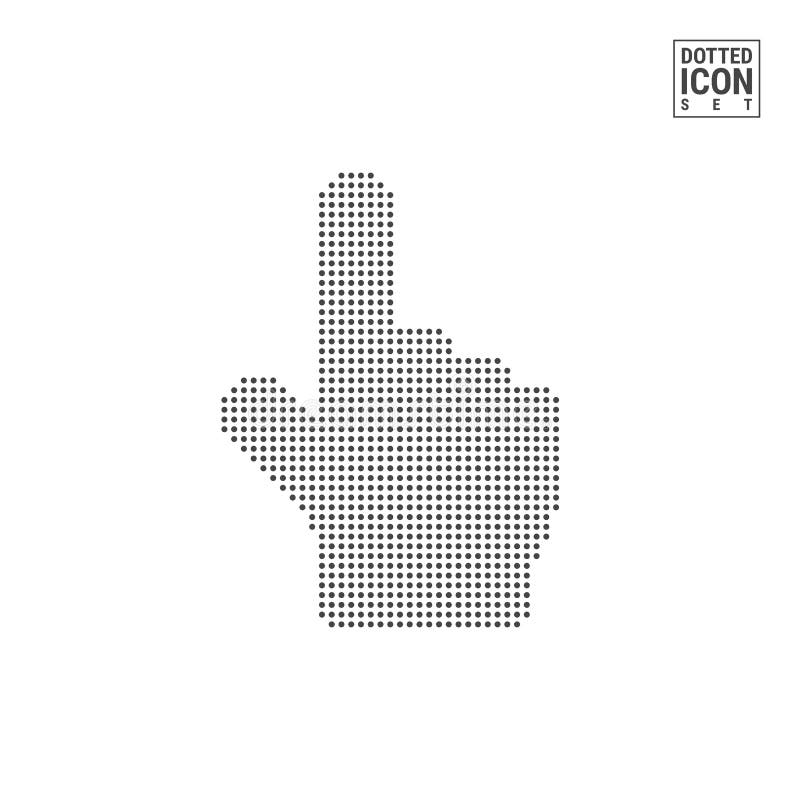 Hand Cursor Dot Pattern Icon. Hand Cursor Dotted Icon Isolated on White ...