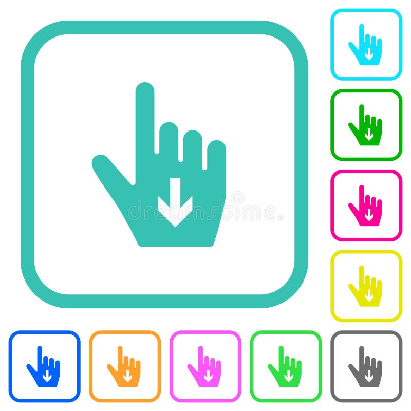 Hand Cursor Down Solid Vivid Colored Flat Icons Stock Vector ...