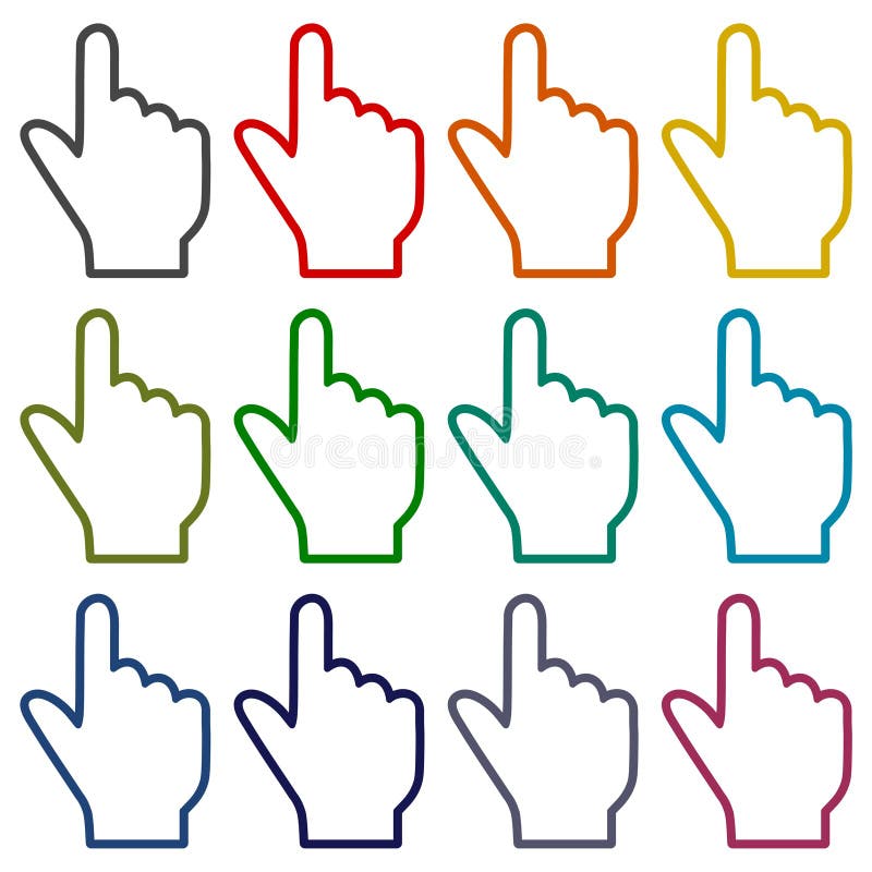 Hand cursor, hand icon stock vector. Illustration of cursor - 100094391