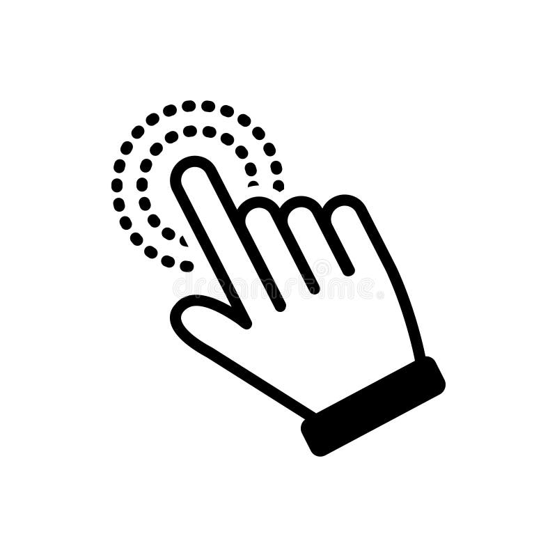 Black Solid Icon for Hand Cursor, Finger and Pointer Stock Vector ...