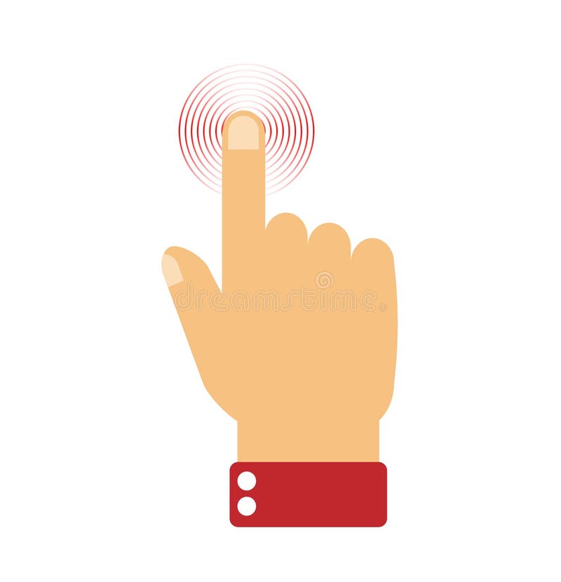 Pointer Finger Click Icon Vector Illustration, Flat Cartoon Index Thumb ...