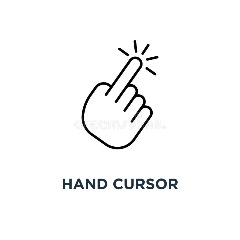 Hand Cursor Icon. Clicking Pointer Concept Symbol Design, Vector Stock ...