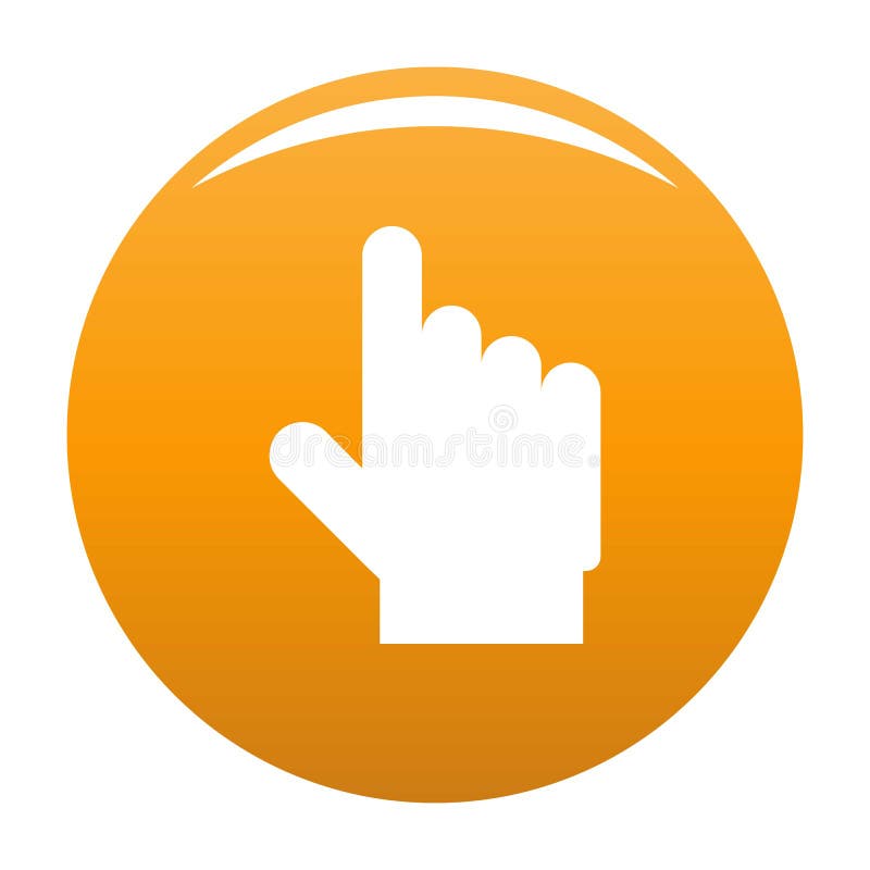 Hand Cursor Website Icon Vector Orange Stock Vector - Illustration of ...