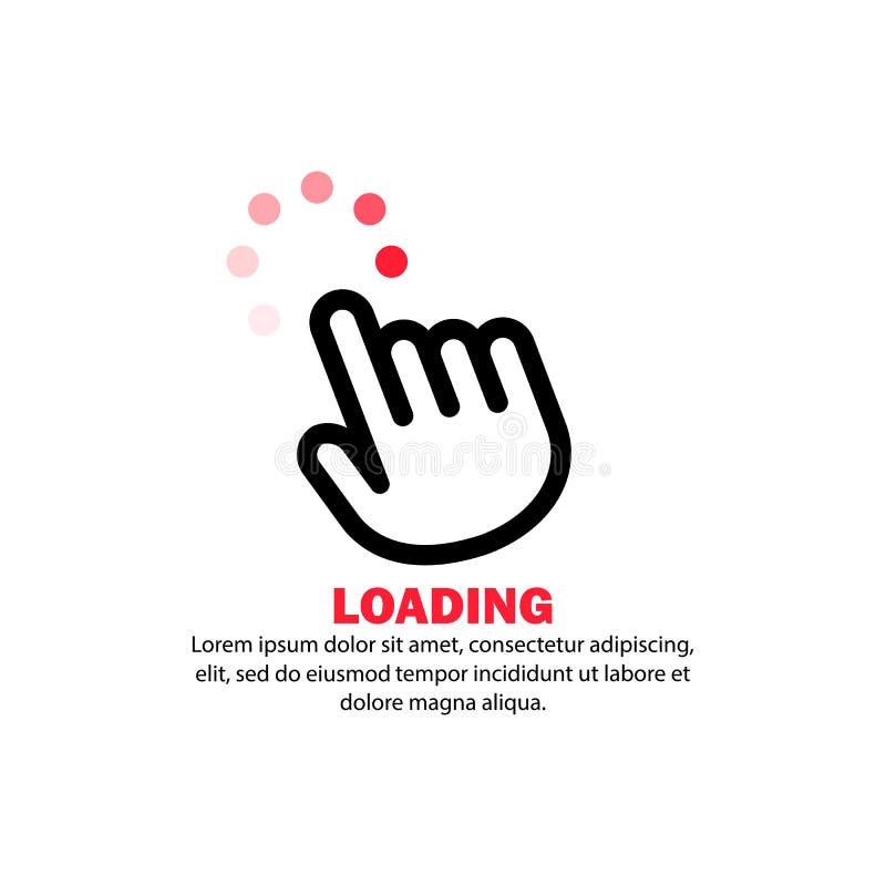 Hand Cursor Icon. Loading Sign. Computer Using Concept. Vector on ...