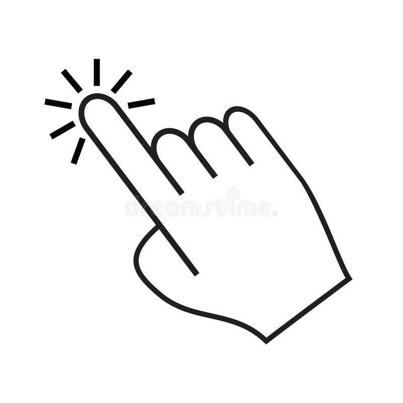 Hand Cursor Icon. Mouse Click Stock Vector - Illustration of mobile ...