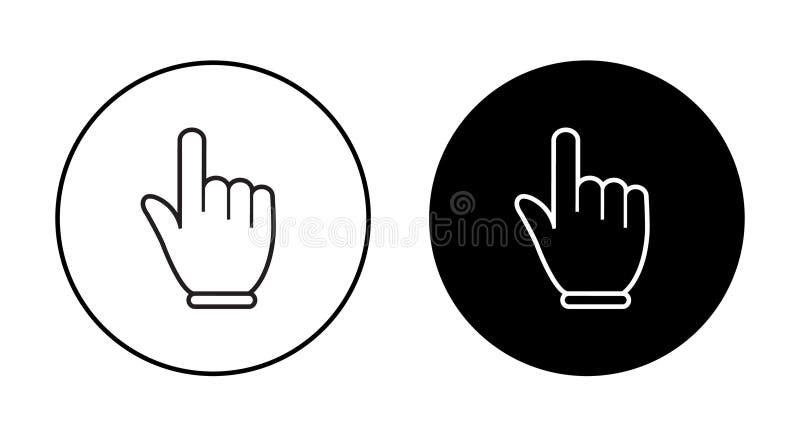 Hand Cursor Icon Vector in Flat Style. Finger Pointer Symbol Stock ...