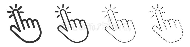 Hand Cursor Icons Set. Touch Vector Icons Stock Illustration ...