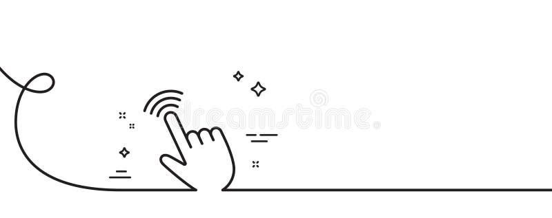 Hand Cursor Line Icon. Click Action Sign. Continuous Line with Curl. Vector Stock Illustration ...