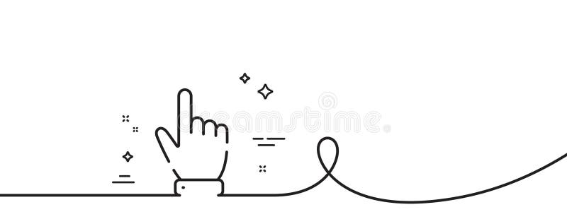Hand Cursor Line Icon. Click Action Sign. Continuous Line with Curl. Vector Stock Vector ...