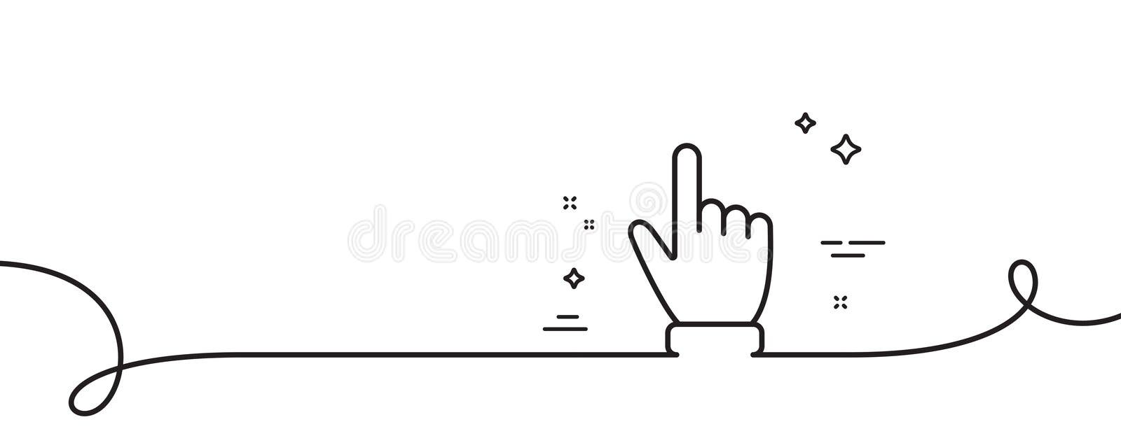 Hand Cursor Line Icon Click Action Sign Continuous Line With Curl