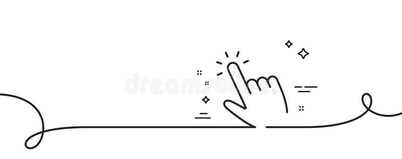 Hand Cursor Line Icon Click Action Sign Continuous Line With Curl