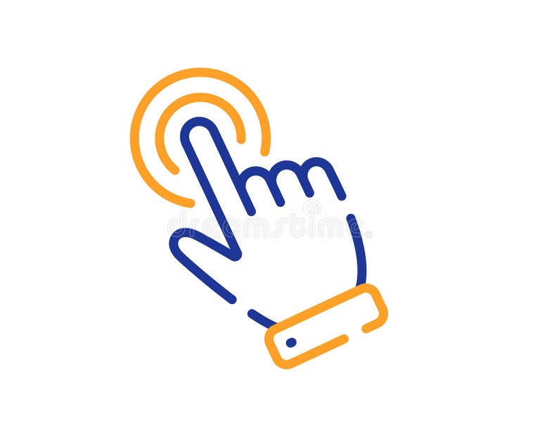 Hand Cursor Line Icon Click Action Sign Vector Stock Vector Illustration Of Internet