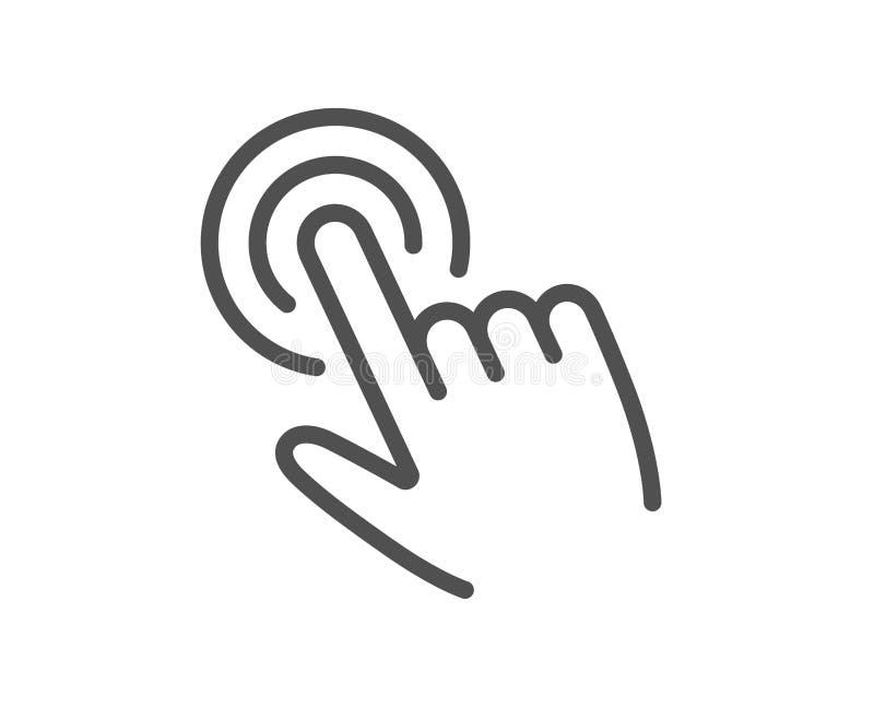 Hand Cursor Line Icon Click Action Sign Vector Stock Vector Illustration Of Hand Technology