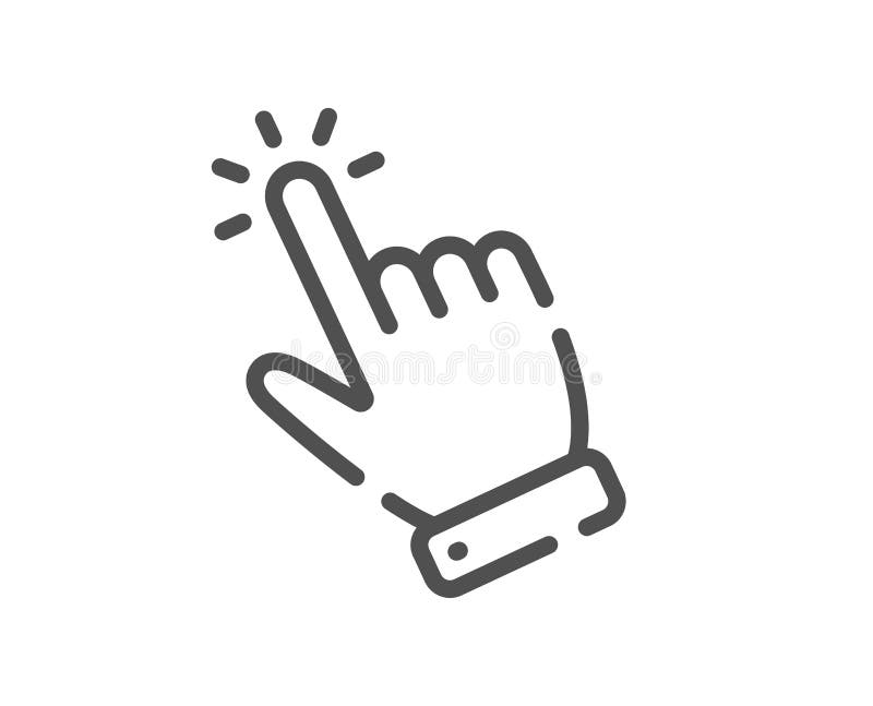 Hand Cursor Line Icon Click Action Sign Vector Stock Vector Illustration Of Cursor People