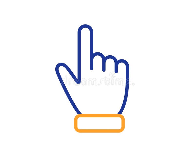 Hand And Cursor Pointer Line Icons Clicking Finger Cursor Arrow Icon Computer Mouse Click