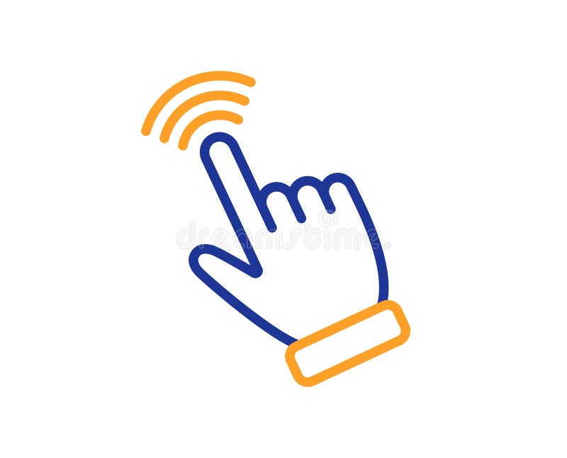 Hand and Cursor Pointer Line Icons. Clicking Finger. Cursor Arrow Icon. Computer Mouse Click ...