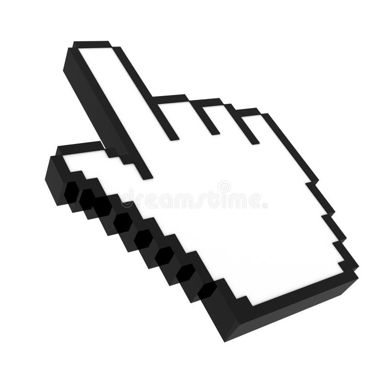 Hand cursor pointer stock illustration. Illustration of rendering ...