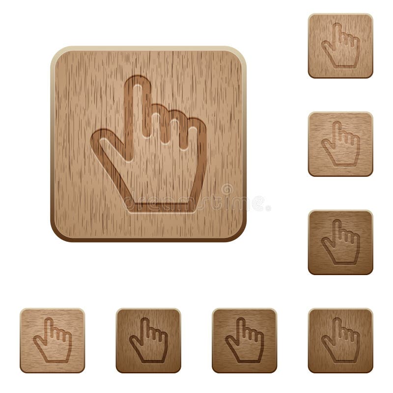 Hand cursor wooden buttons stock vector. Illustration of selector ...