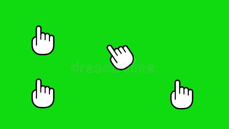 Hand Cursor Set Moving in Different Directions on Green Screen ...