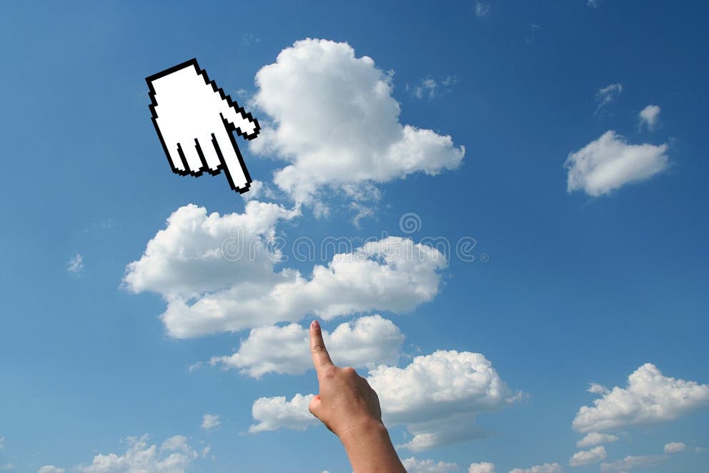 Hand with Cursor on the Sky Stock Image - Image of cursor, gesture: 6915169