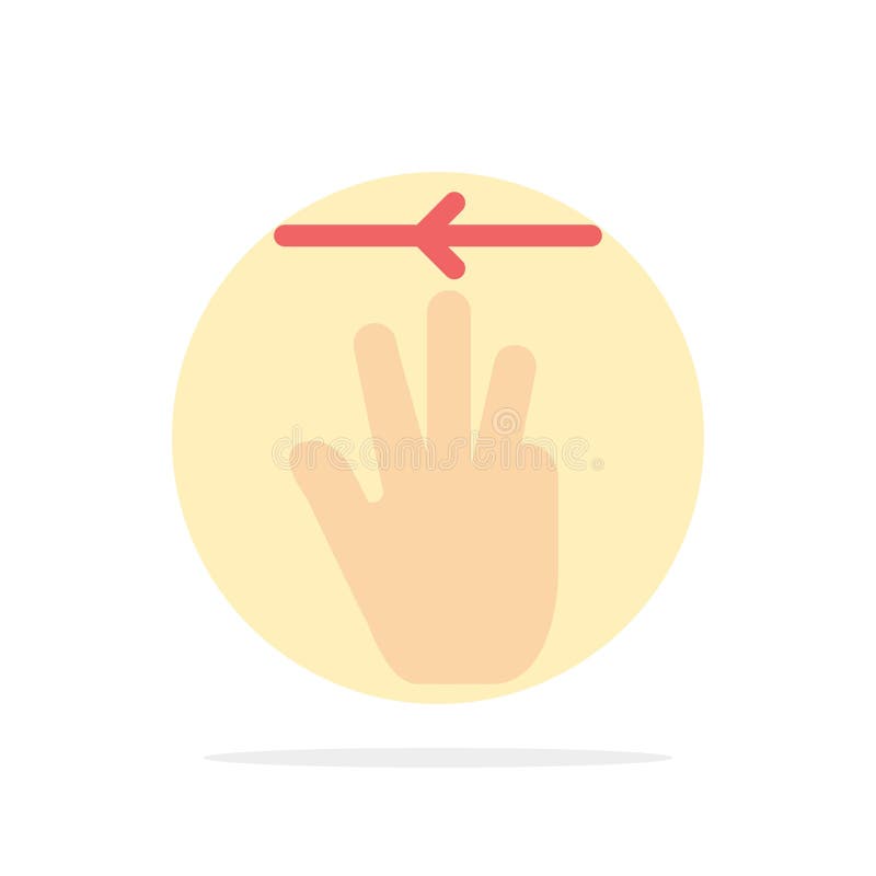 Hand, Hand Cursor, Up, Left Abstract Circle Background Flat Color Icon ...