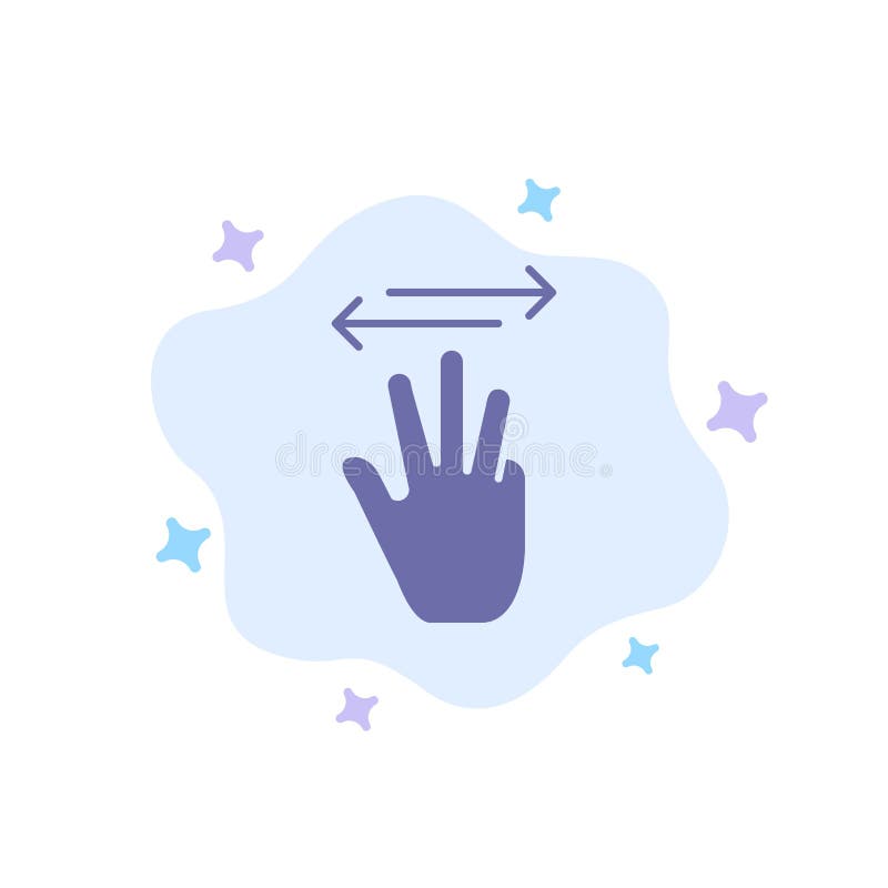 Hand, Hand Cursor, Up, Left, Right Blue Icon on Abstract Cloud ...
