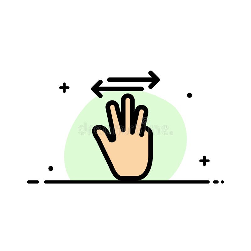 Hand, Hand Cursor, Up, Left, Right Business Flat Line Filled Icon ...