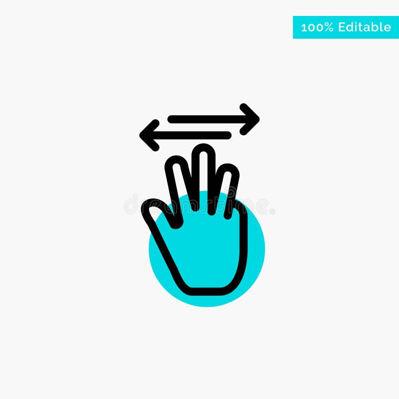 Hand, Hand Cursor, Up, Left, Right Turquoise Highlight Circle Point ...