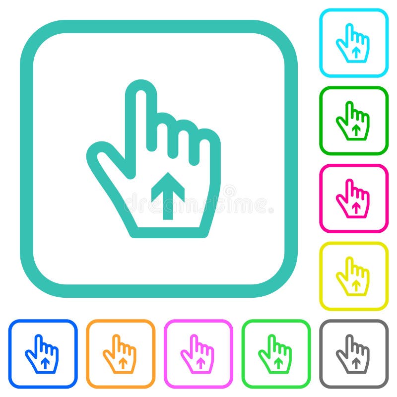 Hand Cursor Up Outline Vivid Colored Flat Icons Stock Vector ...