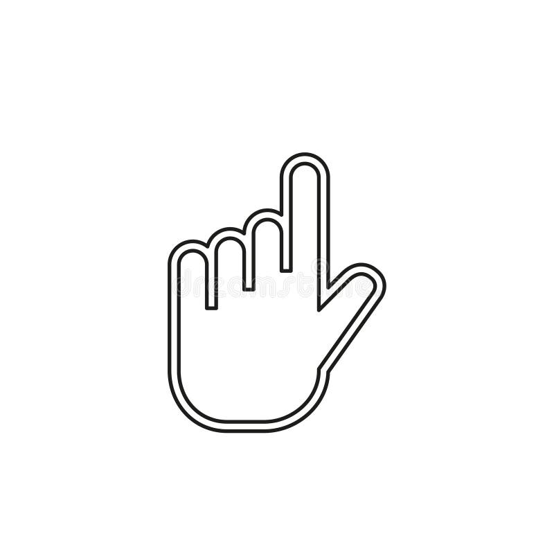 Hand cursor vector icon stock illustration. Illustration of flat ...