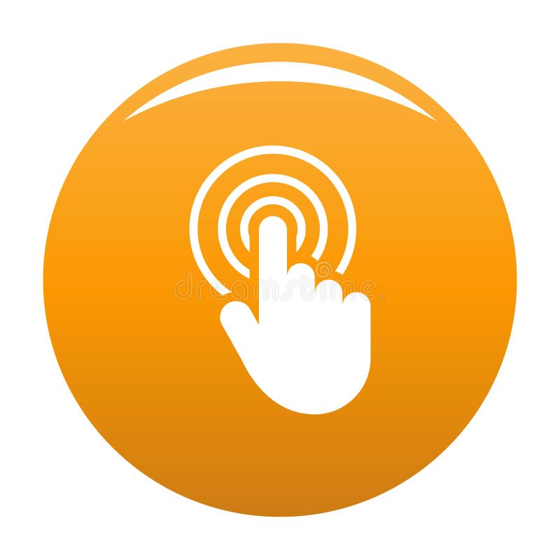 Hand Cursor Web Icon Vector Orange Stock Vector - Illustration of ...