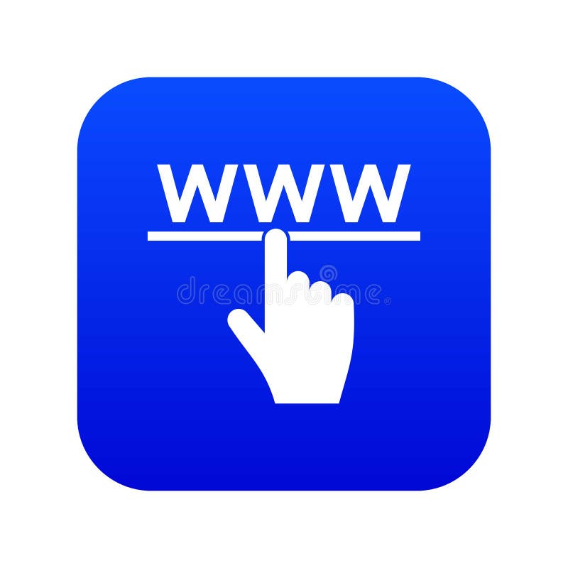 Hand Cursor and Website Icon Digital Blue Stock Vector - Illustration ...