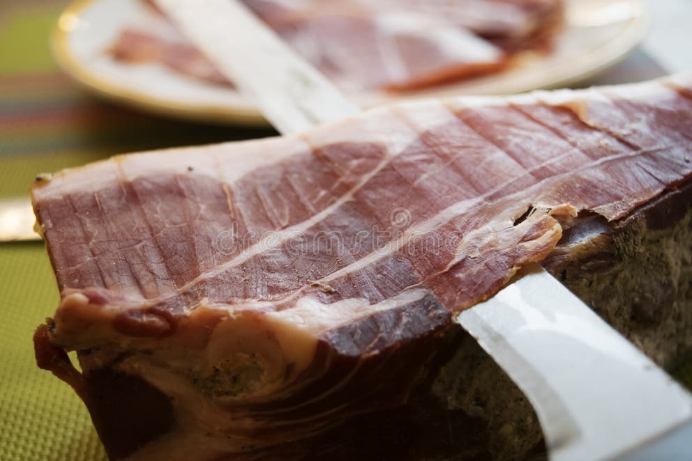 Hand cut cured ham stock image. Image of healthy, food - 93022509