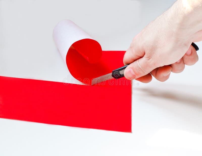 Hand cut paper stock photo. Image of scissors, idea, office - 24000570