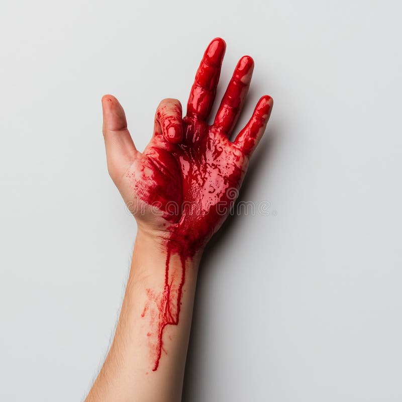 Hand Cut with Red Blood Bleeding Stock Image - Image of pain, reaching ...