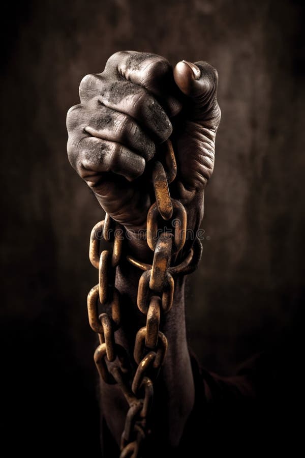 Hand with Cuts Holding Rusty Chain. Generative Ai Stock Illustration ...