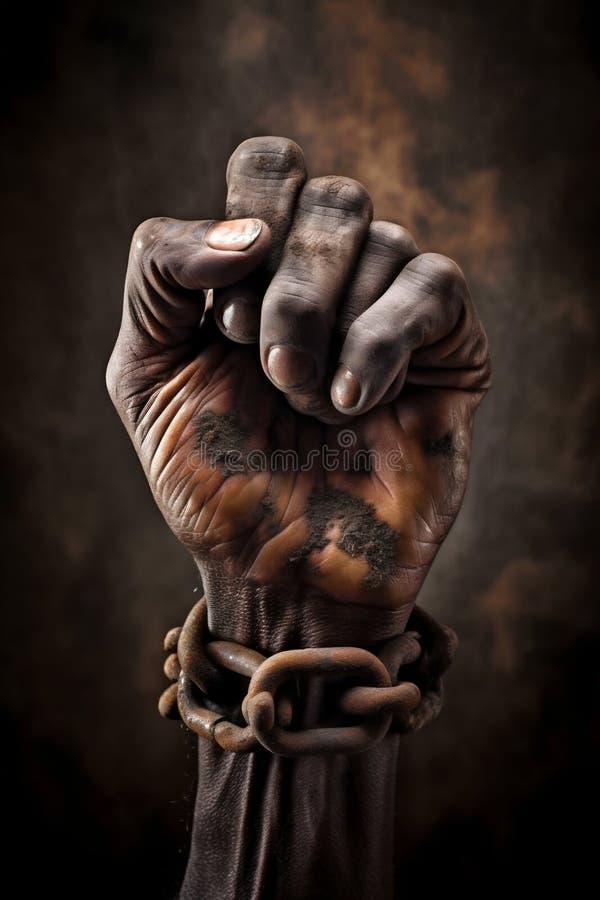 Hand with Cuts Holding Rusty Chain. Generative Ai Stock Illustration ...