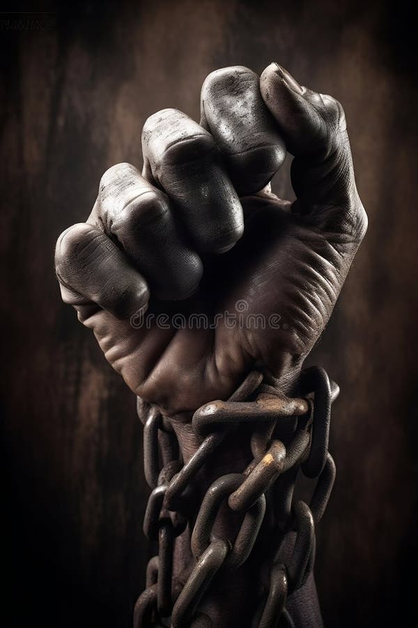 Hand with Cuts Holding Rusty Chain. Generative Ai Stock Illustration ...