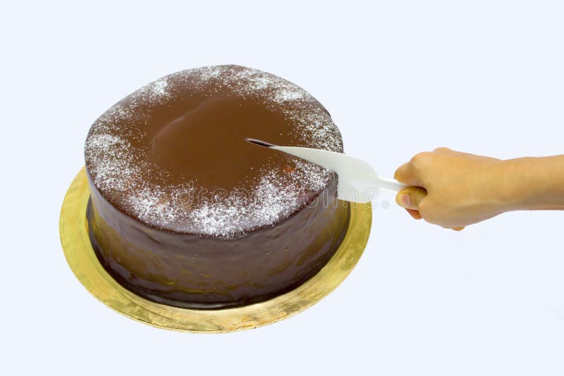 Hand Cutting a Birthday Cake Stock Image - Image of sweet, hand: 36867861