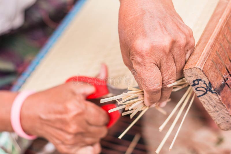 Hand with cutting edge. stock photo. Image of brown, material - 66296356