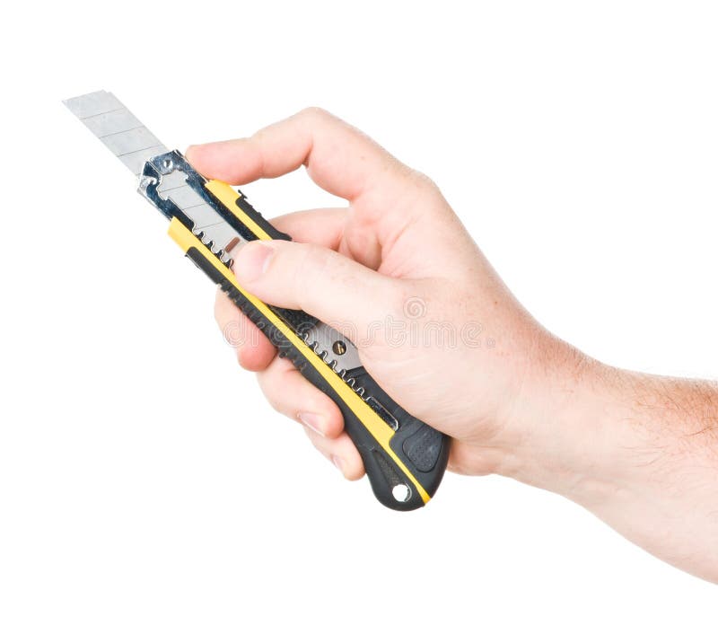 Hand with cutting knife stock image. Image of utility - 21723215
