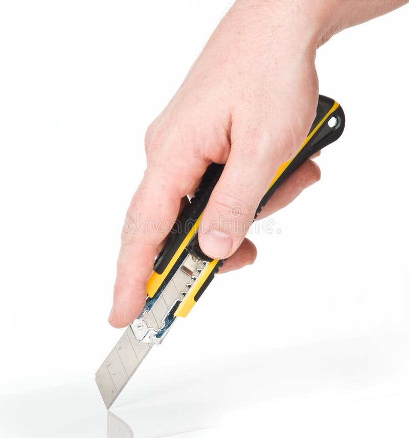 Hand with cutting knife stock image. Image of utility - 21723215
